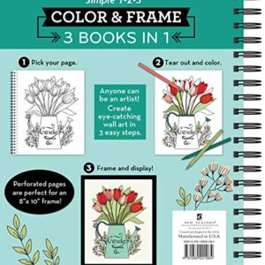 Color & Frame - 3 Books in 1 - Nature, Country, Patchwork (Adult Coloring Book)