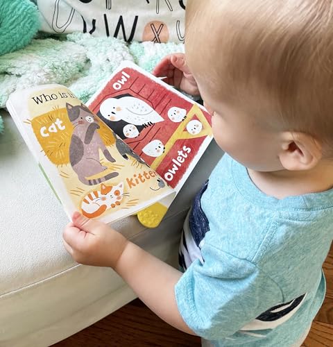 Tuffy Farm Babies Book - Washable, Chewable, Unrippable Pages With Hole For Stroller Or Toy Ring, Teether Tough, Ages 0-3 (A Tuffy Book)