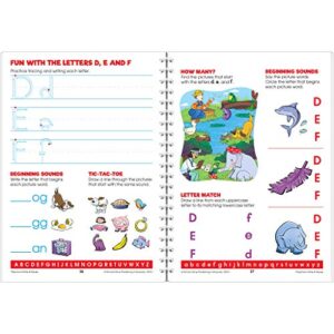 School Zone Write & Reuse Workbook for Preschool: Reusable Wipe-Clean Spiral Bound Learn and Practice Writing Book, Dry Erase Marker, ABC’s, Shapes, and More