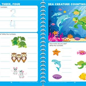 School Zone - Kindergarten Write & Reuse Workbook - Ages 5 to 6, Spiral Bound, Write-On Learning, Wipe Clean, Includes Dry Erase Marker, Early Math, and More (School Zone Write & Reuse Workbook)