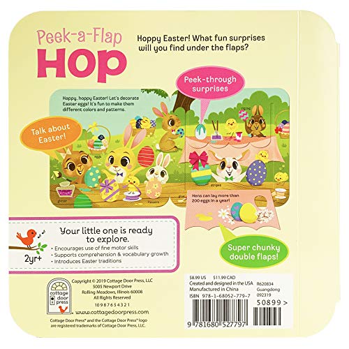 Peek-a-Flap Hop - Children's Lift-a-Flap Board Book Gift for Easter Basket Stuffers, Ages 2-5