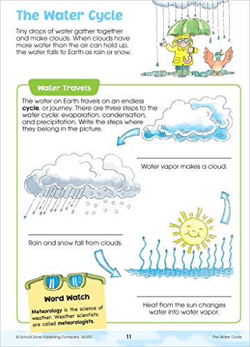 School Zone - Big Science Workbook - 320 Pages, Ages 7 to 9, 2nd Grade, 3rd Grade, Weather, Seeds, Plants, Insects, Mammals, Ocean Life, Birds, and More (School Zone Big Workbook Series)