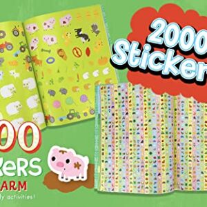 2000 Stickers: Busy Farm Activity and Sticker Book for Kids Ages 3-7 (Puzzles, Mazes, Coloring, Dot-to-Dot, And More!)