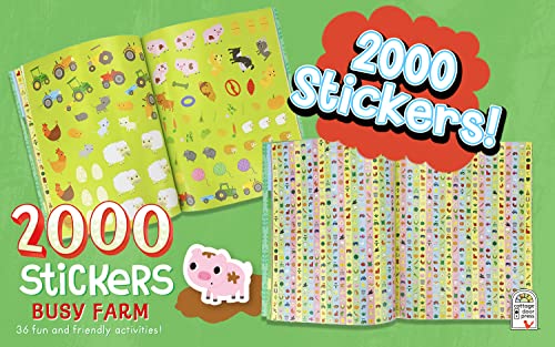 2000 Stickers: Busy Farm Activity and Sticker Book for Kids Ages 3-7 (Puzzles, Mazes, Coloring, Dot-to-Dot, And More!)