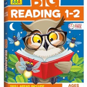 School Zone - Big Reading 1-2 Workbook - 320 Pages, Ages 6 to 8, 1st Grade, 2nd Grade, Story Order, Parts of Speech, Comprehension, Phonics, Vowels, and More (School Zone Big Workbook Series)