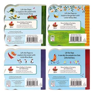 Nature Friends Lift-a-Flap Boxed Set 4-Pack: Little Red Barn, Little Blue Boat, Little Green Frog, and Little Yellow Bee (Chunky Lift a Flap)