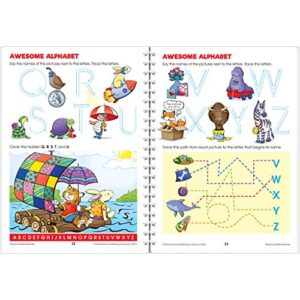 School Zone Write & Reuse Workbook for Preschool: Reusable Wipe-Clean Spiral Bound Learn and Practice Writing Book, Dry Erase Marker, ABC’s, Shapes, and More