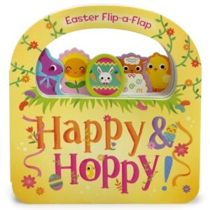 happy & hoppy - children's flip-a-flap activity board book for easter baskets and springtime fun, ages 1-5