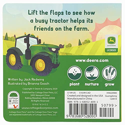 John Deere Kids Farm Friends Lift-a-Flap Board Book - Busy Tractor Helps Its Friends on the Farm