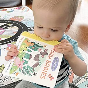 Tuffy Farm Babies Book - Washable, Chewable, Unrippable Pages With Hole For Stroller Or Toy Ring, Teether Tough, Ages 0-3 (A Tuffy Book)