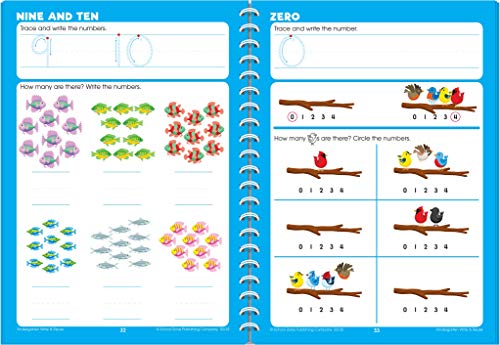 School Zone - Kindergarten Write & Reuse Workbook - Ages 5 to 6, Spiral Bound, Write-On Learning, Wipe Clean, Includes Dry Erase Marker, Early Math, and More (School Zone Write & Reuse Workbook)