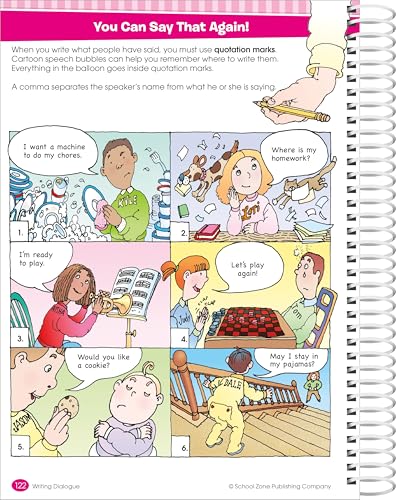 School Zone - Big Third Grade Workbook - 320 Spiral Pages, Ages 8 to 9, 3rd Grade, Reading, Writing, Math, Science, History, Social Science, and More (Big Spiral Bound Workbooks)