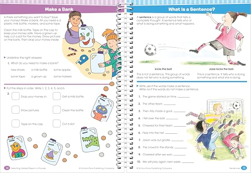 School Zone - Big Third Grade Workbook - 320 Spiral Pages, Ages 8 to 9, 3rd Grade, Reading, Writing, Math, Science, History, Social Science, and More (Big Spiral Bound Workbooks)