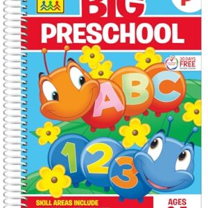 School Zone - Big Preschool Workbook - 320 Spiral Pages, Ages 3 to 5, Colors, Shapes, Numbers, Early Math, Alphabet, Pre-Writing, Phonics, Following Directions, and More (Big Spiral Bound Workbooks)