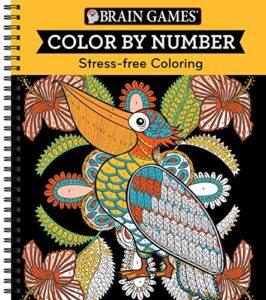 brain games - color by number: stress-free coloring (orange)