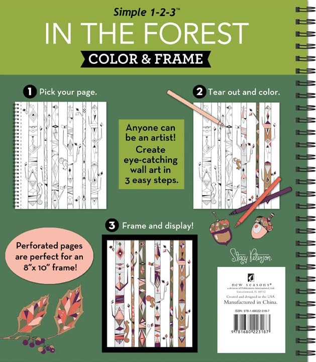 Color & Frame - In the Forest (Adult Coloring Book)