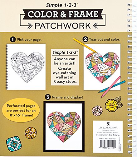 Color & Frame - Patchwork (Adult Coloring Book)