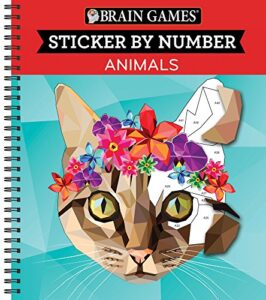 brain games - sticker by number: animals (28 images to sticker)