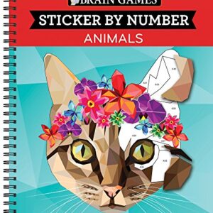 Brain Games - Sticker by Number: Animals (28 Images to Sticker)