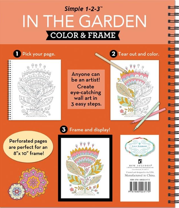 Color & Frame - In the Garden (Adult Coloring Book)