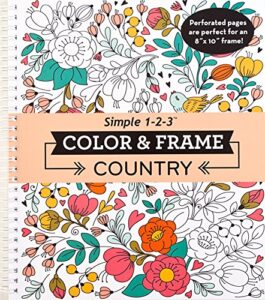 color & frame - country (adult coloring book)