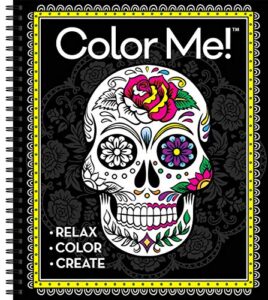 color me! adult coloring book (skull cover - includes a variety of images)