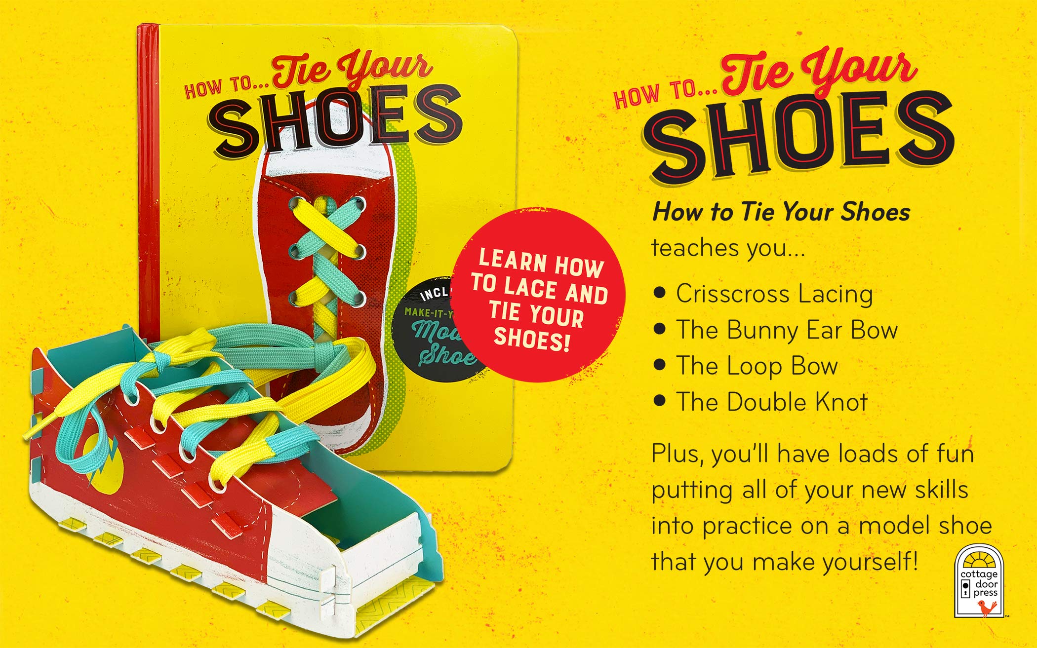 2-Pack How To... Board Books - How to Tie Your Shoes & How To Tell Time, Interactive Educational Bundled Set, Ages 3-9