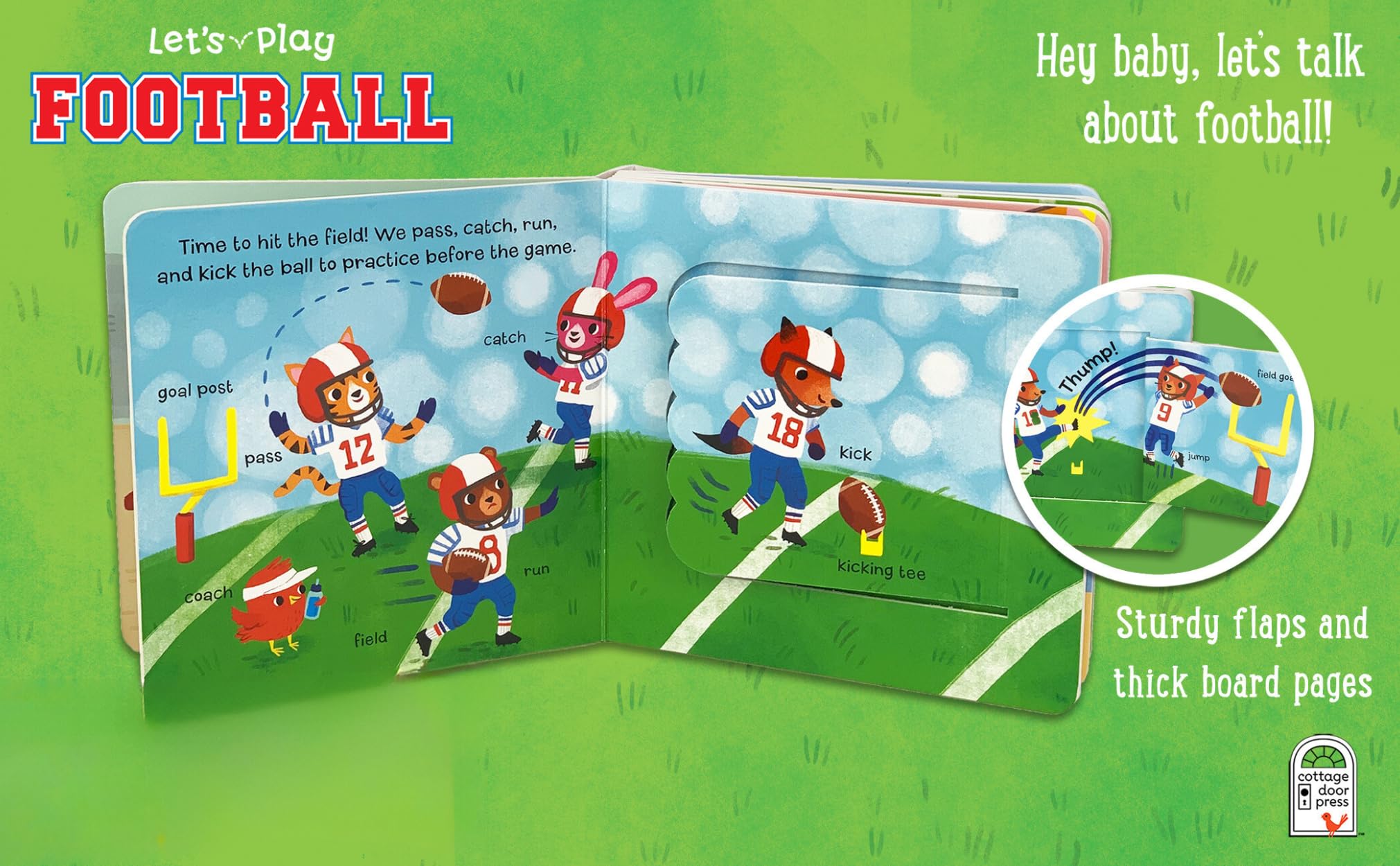 Let's Play Football! A Lift-a-Flap Board Book for Babies and Toddlers, Ages 1-4 (Chunky Lift-A-Flap Board Book)