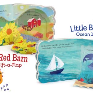 Nature Friends Lift-a-Flap Boxed Set 4-Pack: Little Red Barn, Little Blue Boat, Little Green Frog, and Little Yellow Bee (Chunky Lift a Flap)