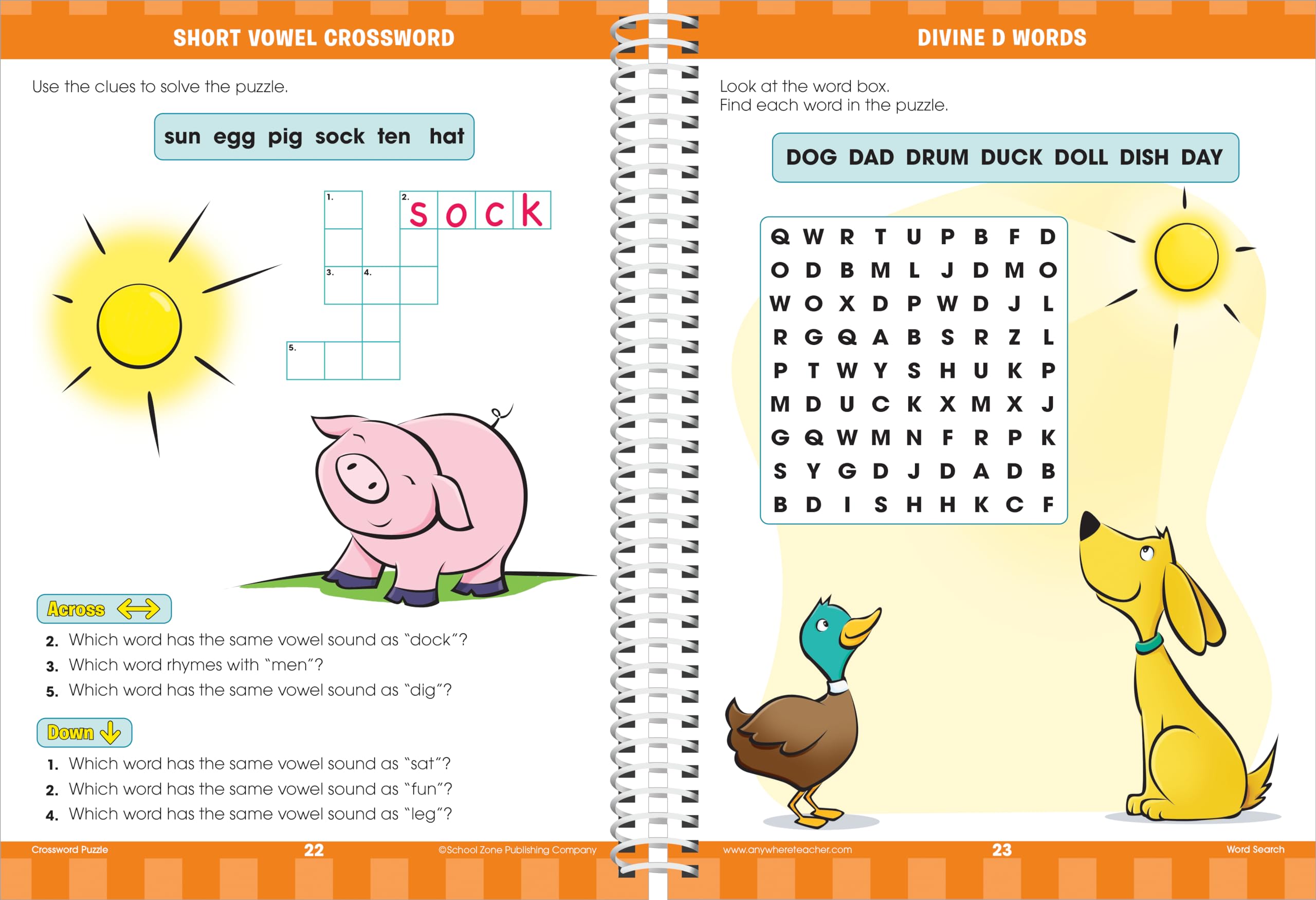 School Zone - Big First Grade Workbook - 320 Spiral Pages, Ages 6 to 7, 1st Grade, Reading, Parts of Speech, Basic Math, Word Problems, Time, Money, Fractions, and More (Big Spiral Bound Workbooks)