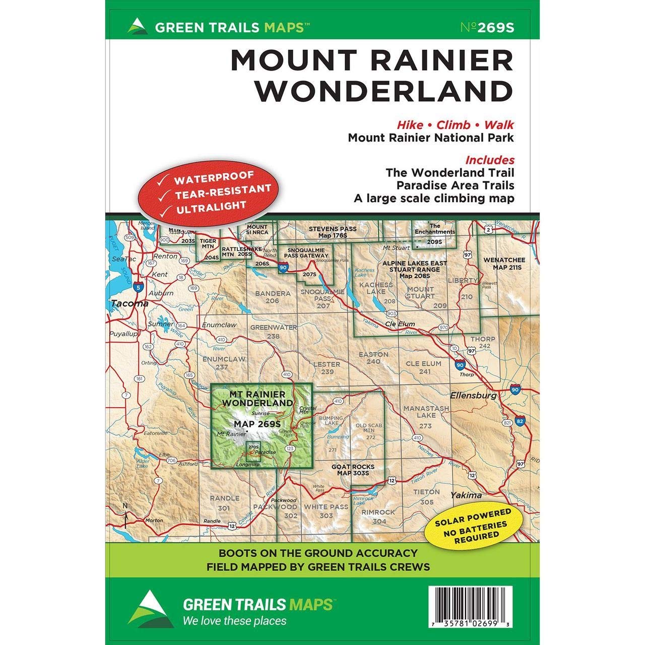 Mount Rainier Wonderland Climbing, WA No. 269SX (Green Trails Maps)