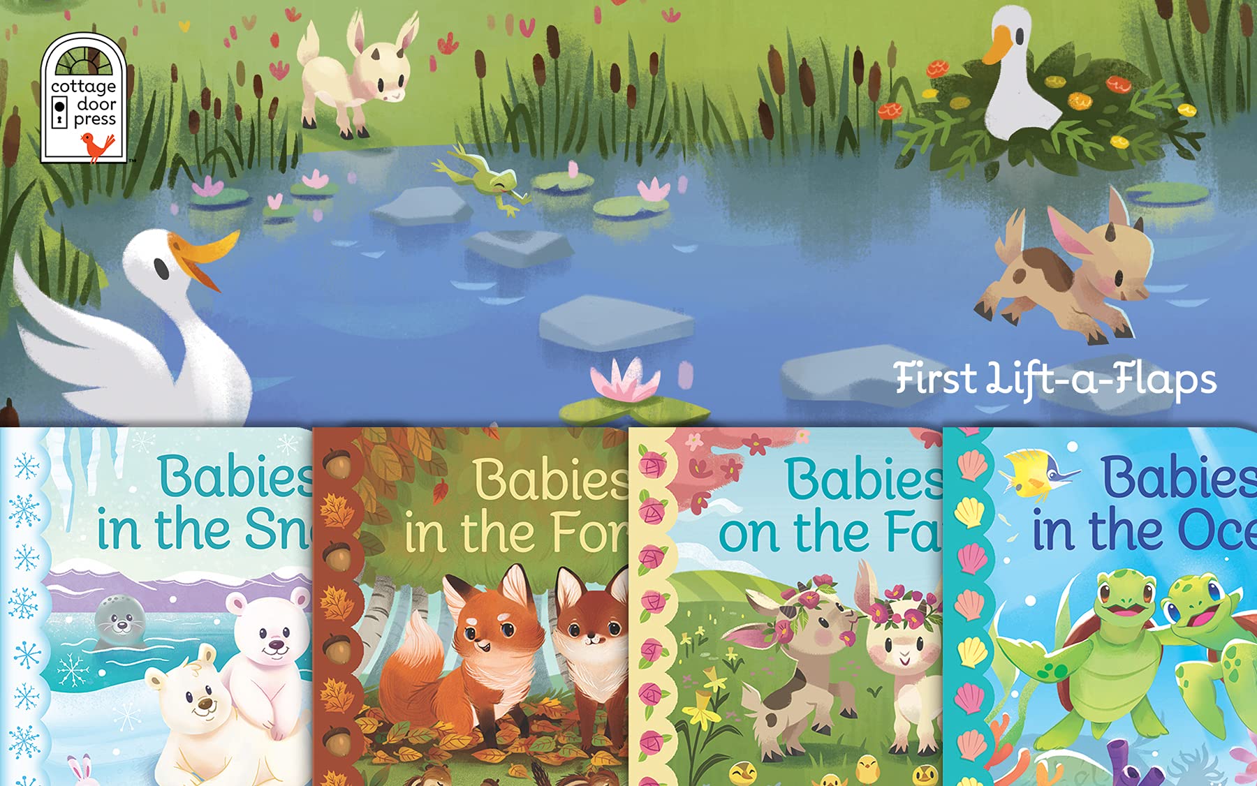 Animal Babies Lift-a-Flap Boxed Gift Set 4-Pack: Babies on the Farm, Babies in the Forest, Babies in the Snow, Babies in the Ocean (Chunky Lift a Flap)