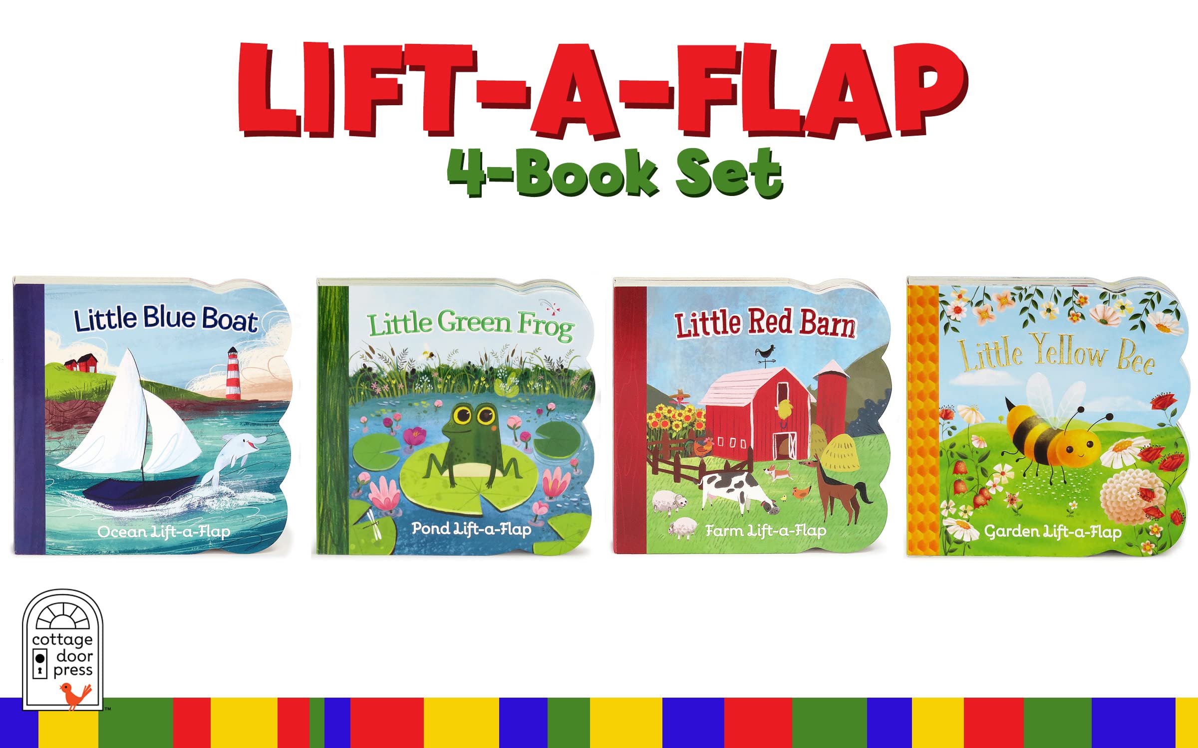 Nature Friends Lift-a-Flap Boxed Set 4-Pack: Little Red Barn, Little Blue Boat, Little Green Frog, and Little Yellow Bee (Chunky Lift a Flap)