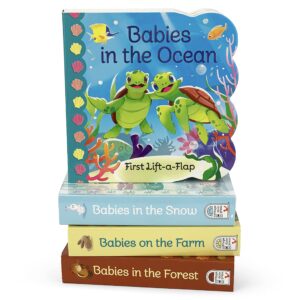 Animal Babies Lift-a-Flap Boxed Gift Set 4-Pack: Babies on the Farm, Babies in the Forest, Babies in the Snow, Babies in the Ocean (Chunky Lift a Flap)