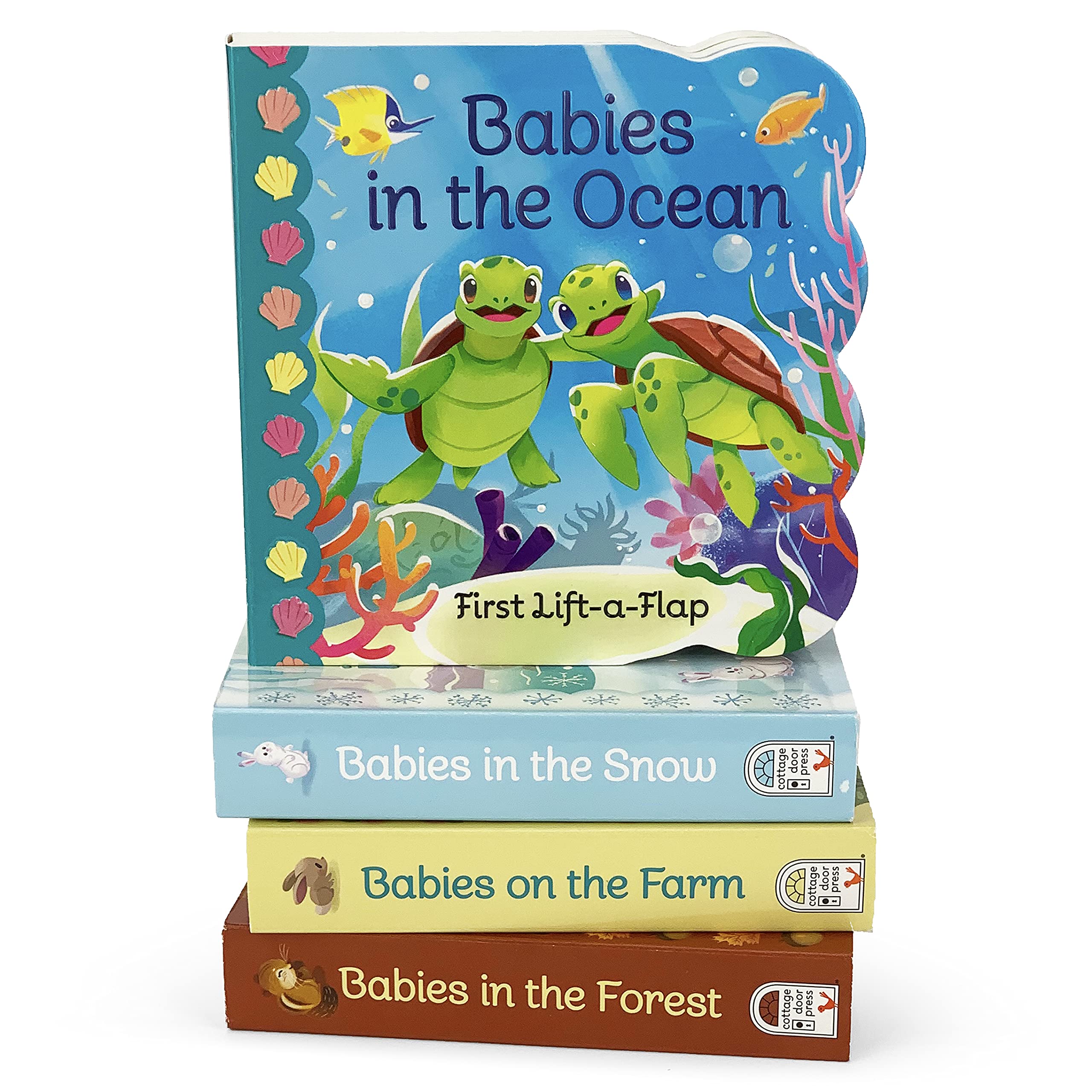 Animal Babies Lift-a-Flap Boxed Gift Set 4-Pack: Babies on the Farm, Babies in the Forest, Babies in the Snow, Babies in the Ocean (Chunky Lift a Flap)