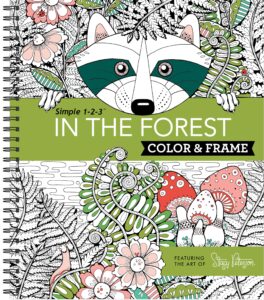 color & frame - in the forest (adult coloring book)