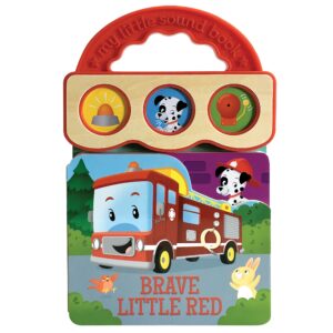 brave little red engine: 3-button fire truck sound board book for babies and toddlers (my little sound book)