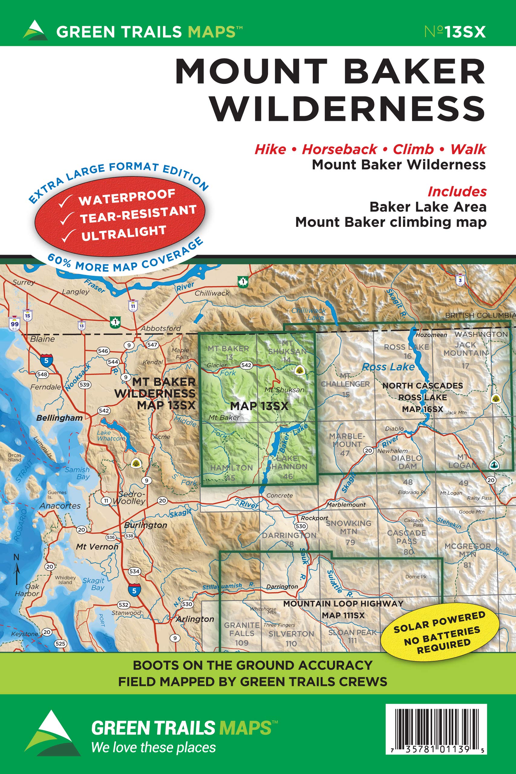 Mount Baker Wilderness Climbing, WA No. 13SX (Green Trails Maps)