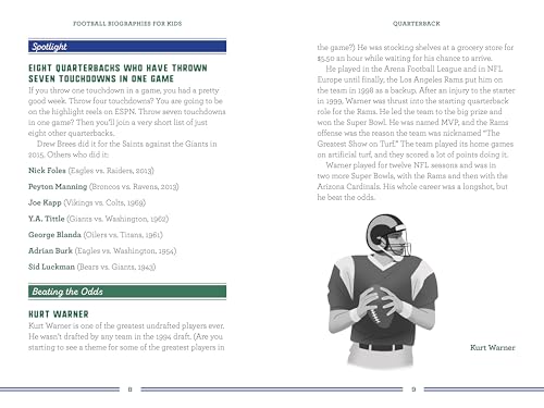 Football Biographies for Kids: The Greatest NFL Players from the 1960s to Today (Sports Biographies for Kids)