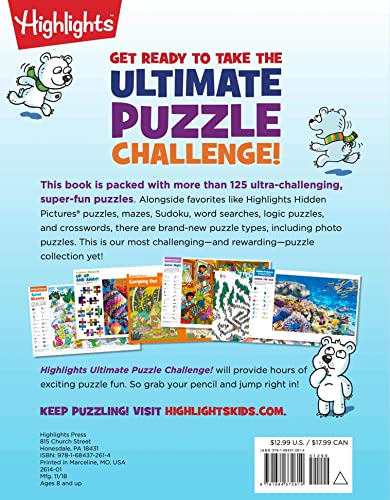 Ultimate Puzzle Challenge!: 125+ Brain Puzzles for Kids, Hidden Pictures, Mazes, Sudoku, Word Searches, Logic Puzzles and More, Kids Activity Book for Super Solvers (Highlights Jumbo Books & Pads)