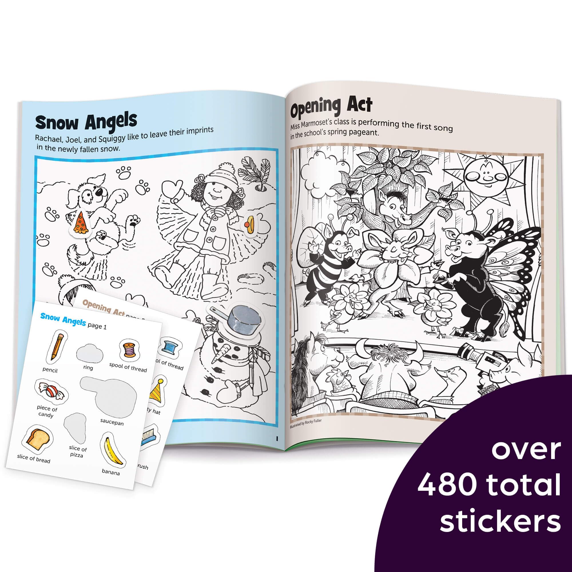 Highlights Hidden Pictures Sticker Fun Sticker Books for Kids Ages 3-6, 4-Pack of Sticker Books, 64 Pages of Seek and Find Sticker Activities, Books Double as Coloring Books, 480+ Stickers, Volume 1