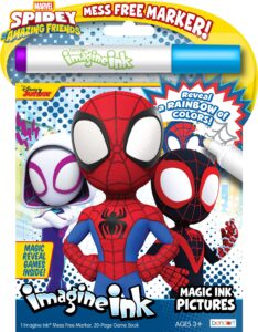 marvel spidey and his amazing friends 20 page imagine ink magic pictures coloring book with 1 mess free marker