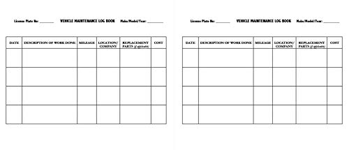 Vehicle Maintenance Log Book: Simple Vehicle Repair and Maintenance Book