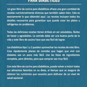 LIBRO DE COCINA COMPLETO PARA DIABÉTICOS En Español / Diabetic Cookbook in Spanish (Spanish Edition)