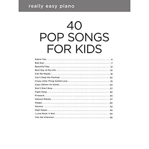 40 Pop Songs for Kids: Really Easy Piano Songbook