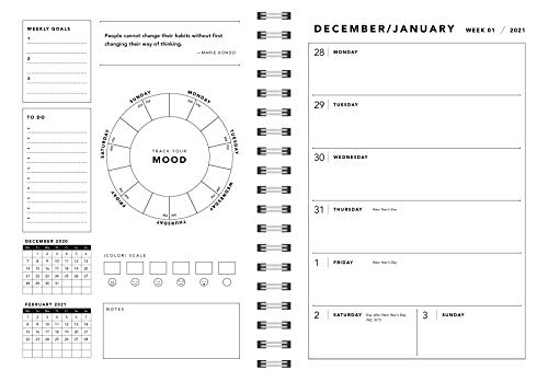 2021 Mood Tracker Planner: Understand Your Emotional Patterns; Create Healthier Mindsets; Unlock a Happier You! (Habit Tracker and Weekly Calendar)