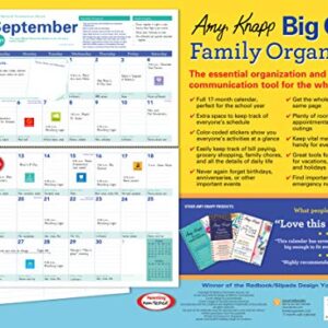 Amy Knapp's Big Grid Family Organizer Wall Calendar: 17-Month Giant Fridge Calendar for Mom with 225+ Stickers (Hanging Family Plan Calendar, Aug 2020 - Dec 2021)