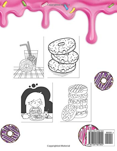 Happy Glaze - Donuts Coloring Book For Kids: Yummy Easy Patterns to Color, Desserts With Sweet Sugar Coating Designs