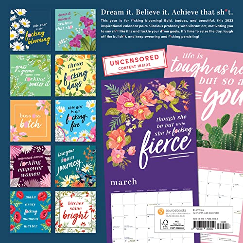 2023 She Believed She Could So She F*cking Did Wall Calendar: Get Sh*t Done & Keep Persisting (Inspiring Monthly Calendar, White Elephant Gag Gift)