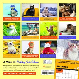 2023 Too F*cking Cute Cats Wall Calendar: A Year of D*mn Adorable Kitties (Funny Monthly Calendar & White Elephant Gag Gift for Cat Lovers)